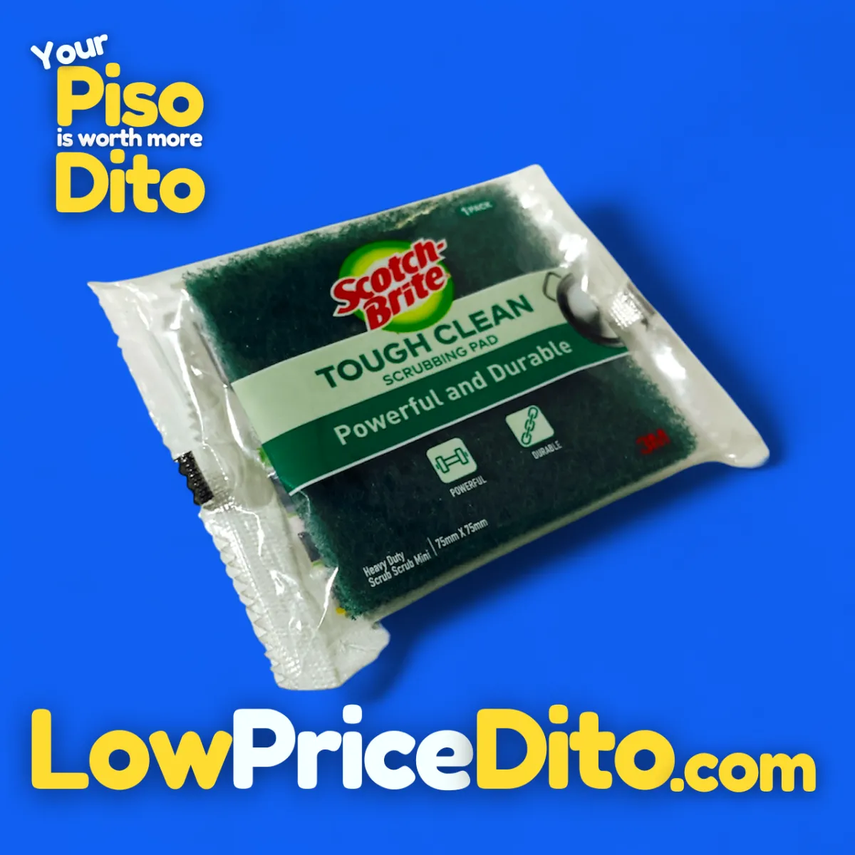 75mm x 75mm Scrub Pad Mini | Scotch-Brite | Tough Clean 1-Pack
